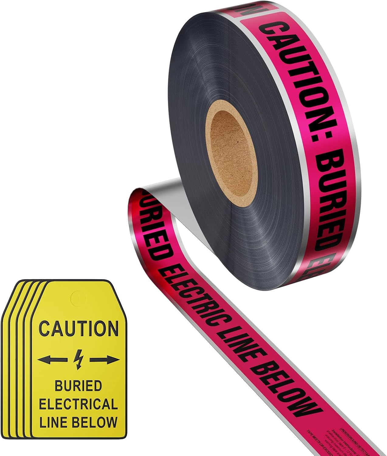 300 Feet Caution Buried Electric Line Below Detectable Safety Tape with ...
