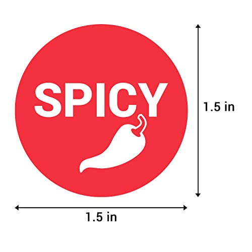 300 Fluorescent Red Spicy Stickers, 1.5 inch, Circle Dot Spicy Food ...
