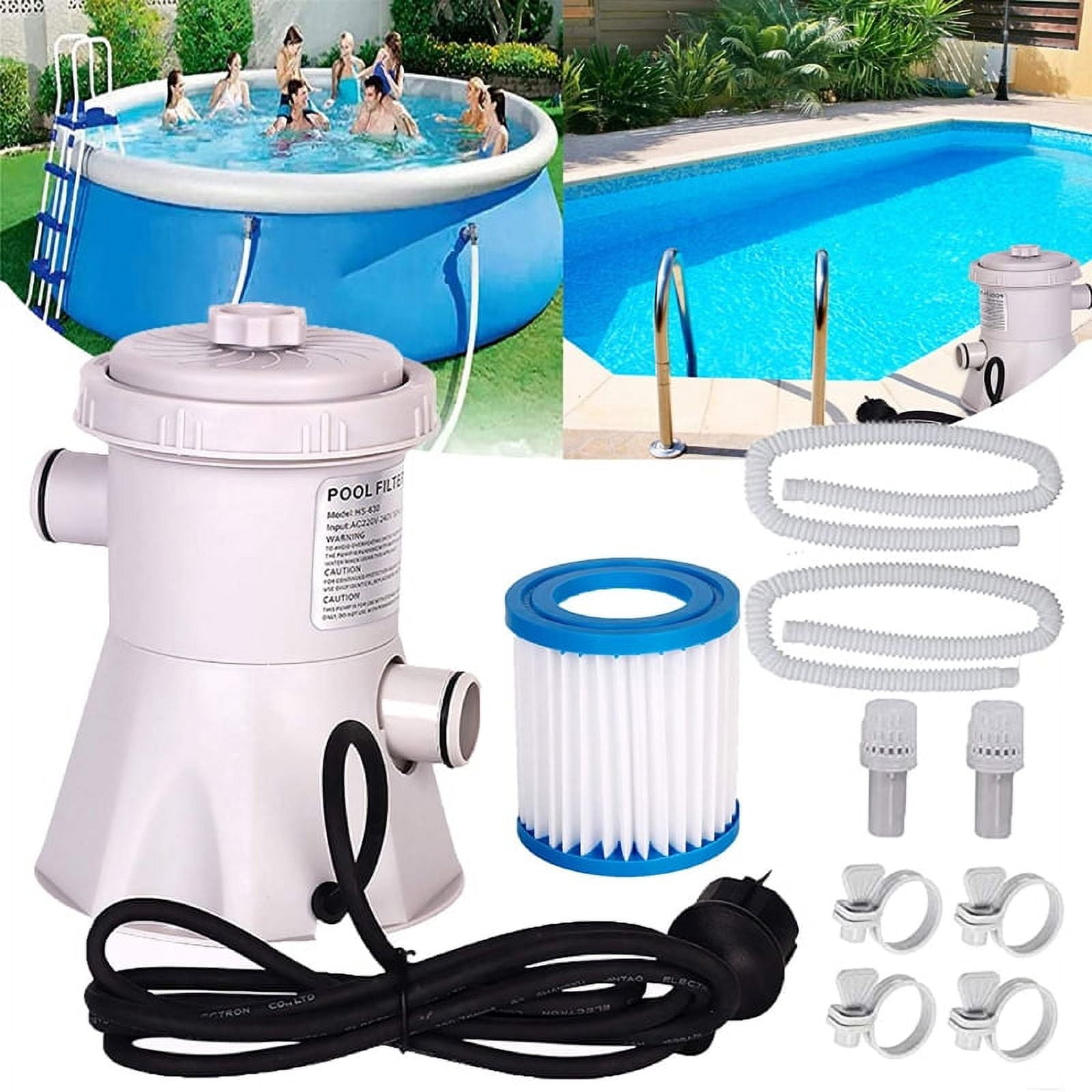 Electric Above Ground Pool Filter Pump, 300GPH, Sand Cleaning Set, 800 ...