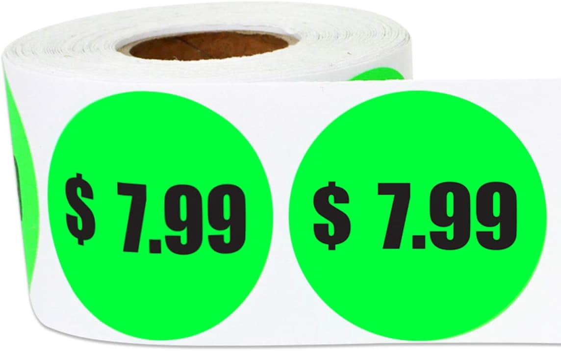 300 Garage Sale Price Stickers, 1.5" Round $7.99 Preprinted Garage and ...