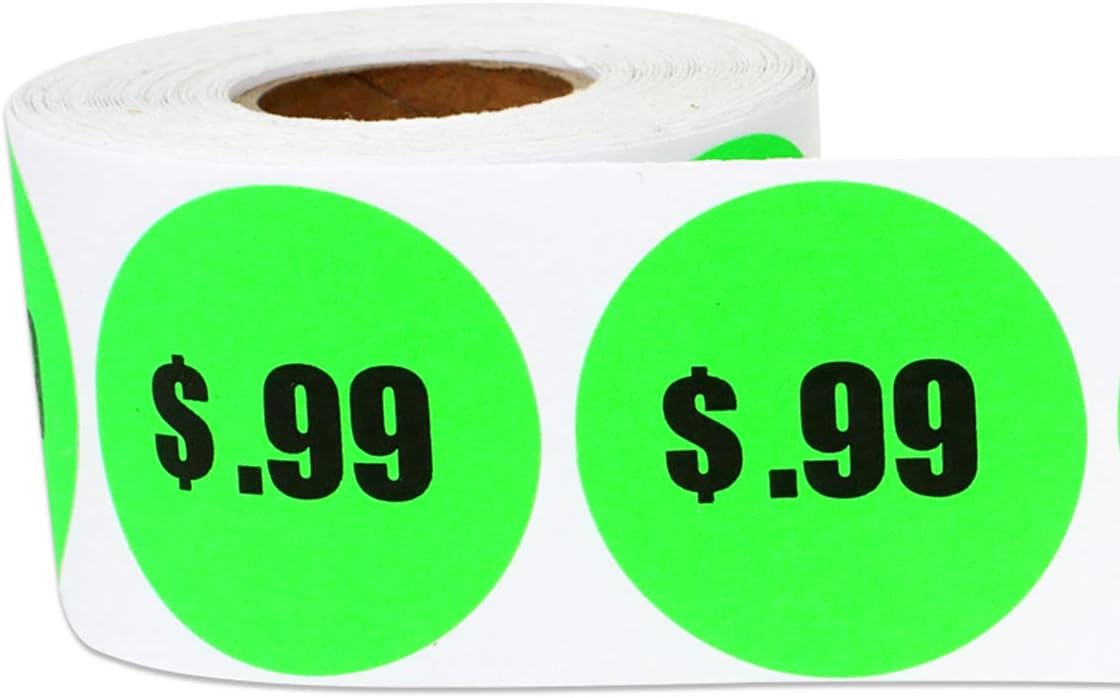 300 Garage Sale Price Stickers, 1.5" Round $.99 Preprinted Garage and ...