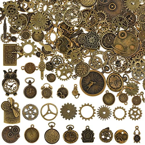 300 Gram Antique Steampunk Gear, DIY Assorted Mix Steampunk Wheel Alloy ...
