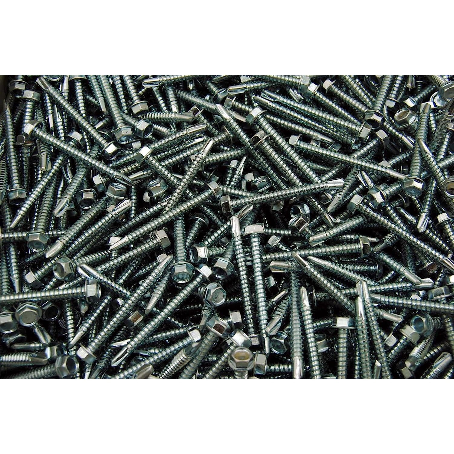 (300) Hex Washer Head #12 x 2 Self-Drilling Tek Screw IHW - Walmart.com