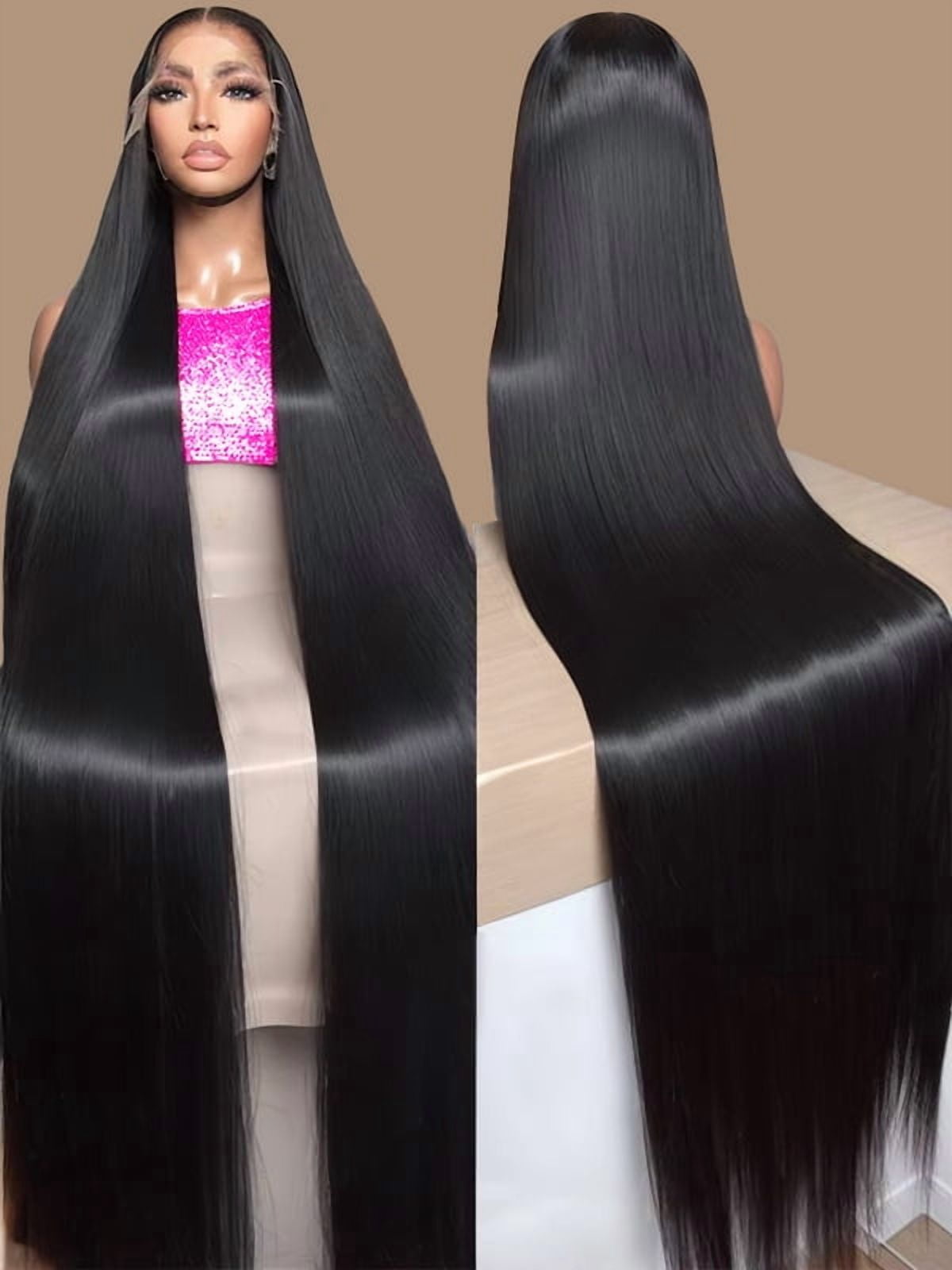 300% High Density 40 46 Inch Bone Straight 13x6 HD Lace Front Wigs ...