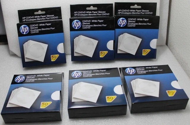 300 Hp Cd / Dvd White Paper Sleeves Disc Storage Protectors W/Clear ...