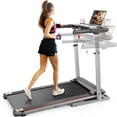 Adnoom 2.5 HP Treadmill with Desk, 300 LBS Capacity, Incline, Bluetooth ...