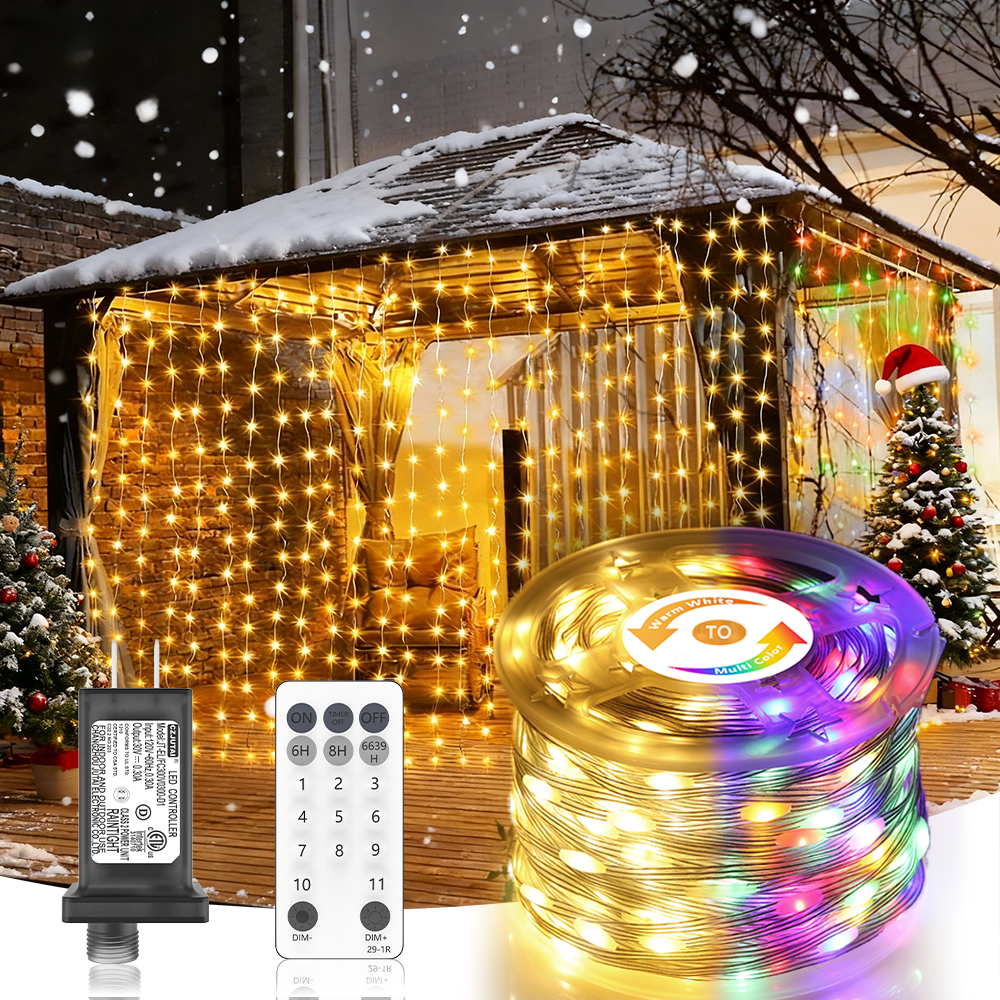 300 LED Garden Fairy String Lights, Outdoor 128FT Waterproof Twinkle ...