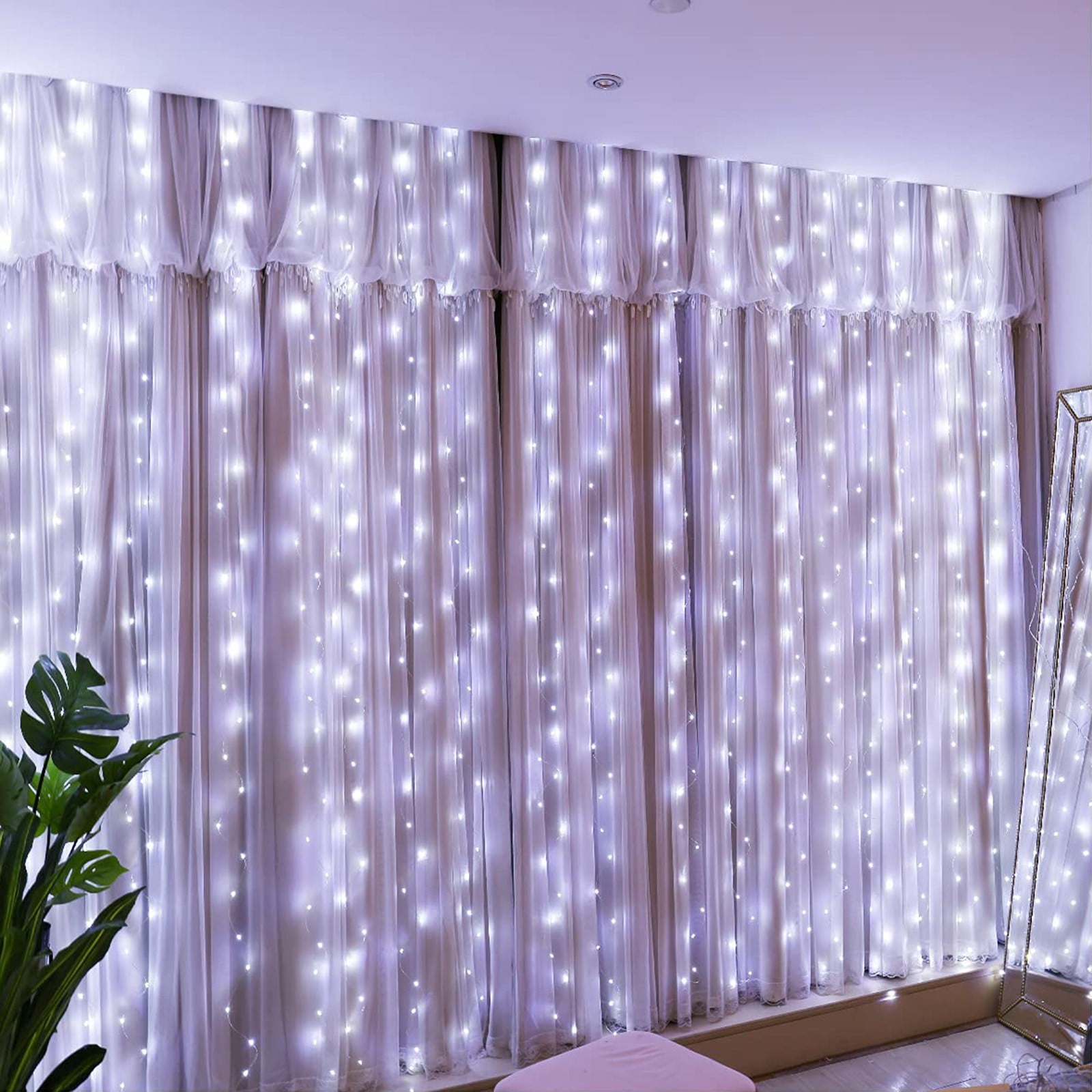 300 LED Light Curtain 3 M X 3 M USB Lights Curtain With 8 Modes Remote ...