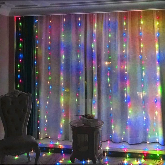 300 LED White Curtain String Light USB 8 Modes for Party Wedding ...