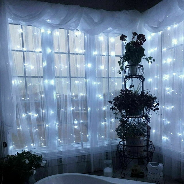 ABQ 300 LED Window Curtain String Light with Remote, 9.8ft x 9.8ft ...