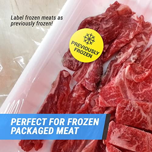 300 Labels, 1 Roll - Previously Frozen Labels (1.5 inch, Round, Yellow ...