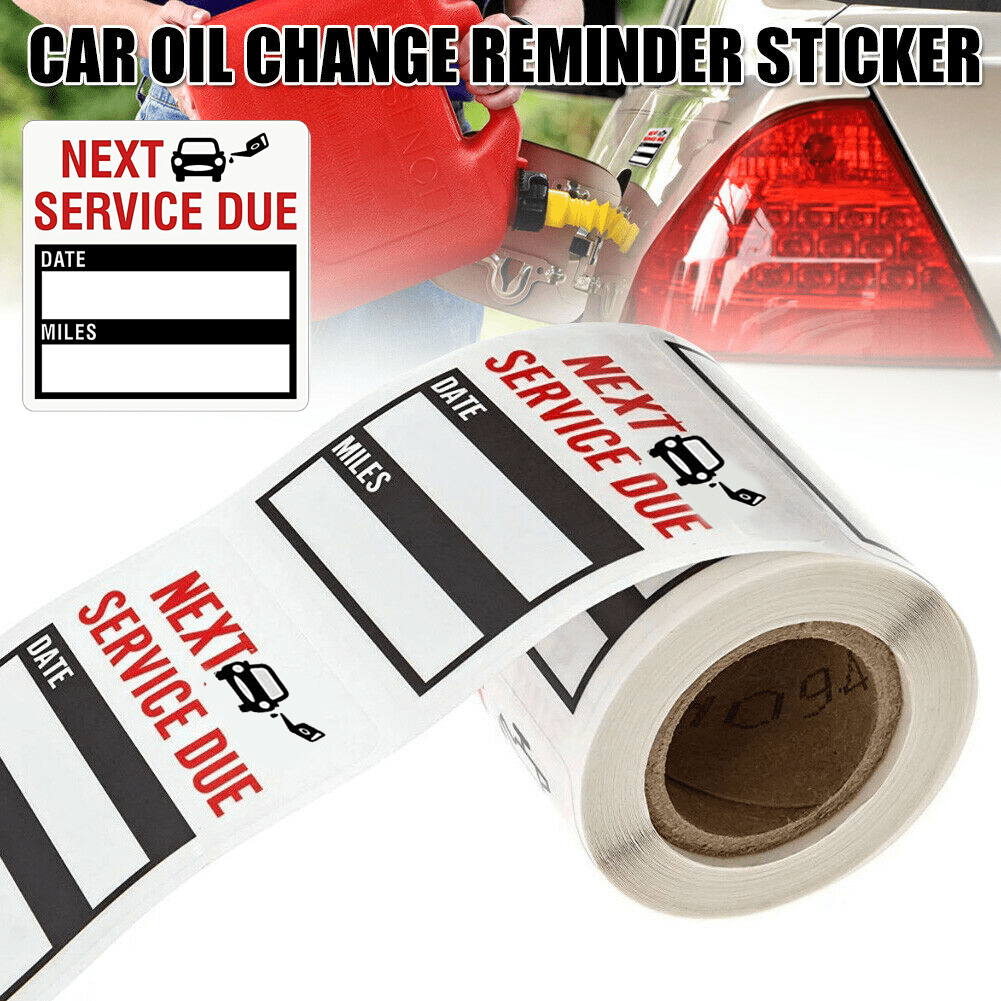 300 Labels Oil Change Service Reminder Stickers Clear Window Lite ...