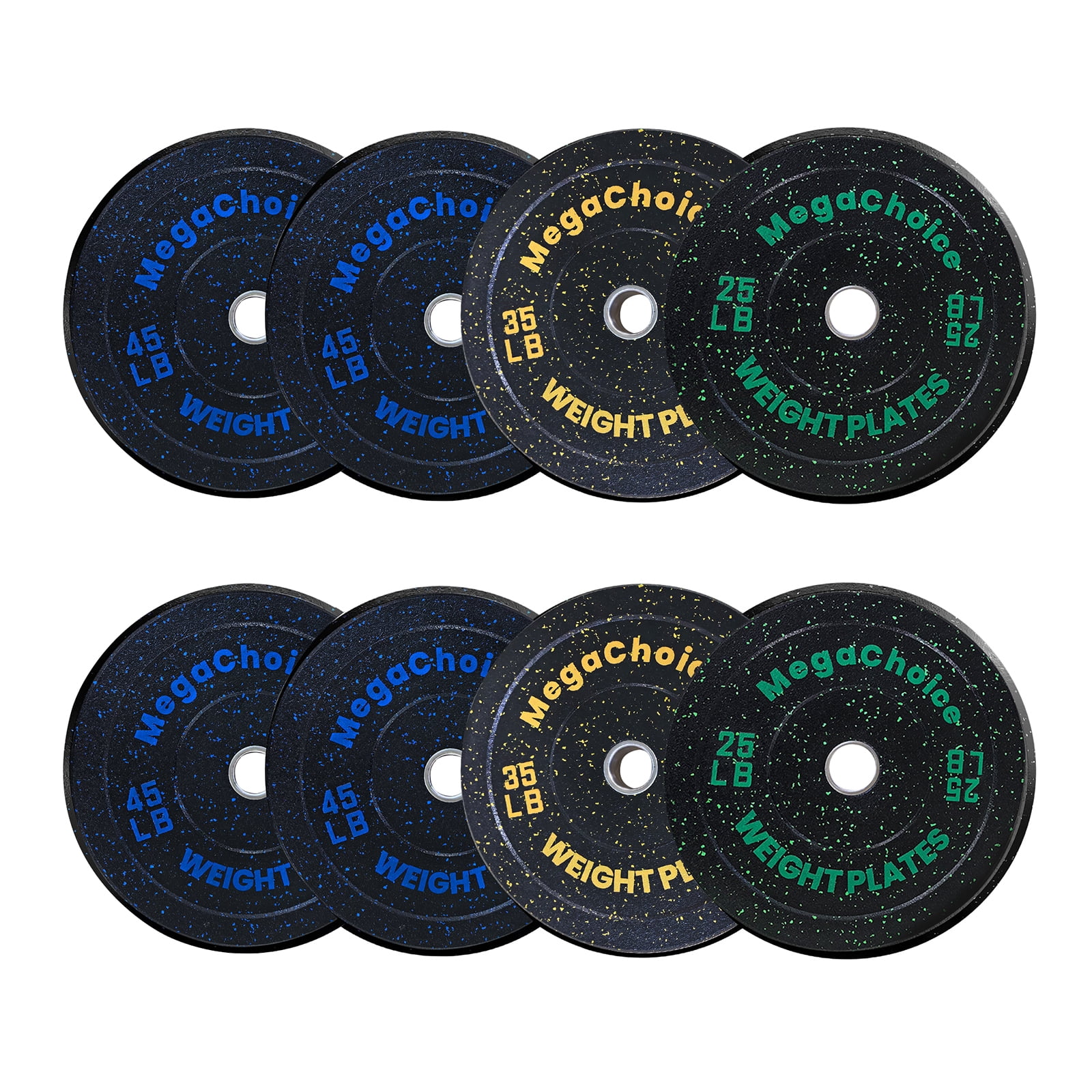 300 Lb Weight Plate Set,2 inch Rubber Weight Plates (2×25 lb,2×35 lb,4x ...