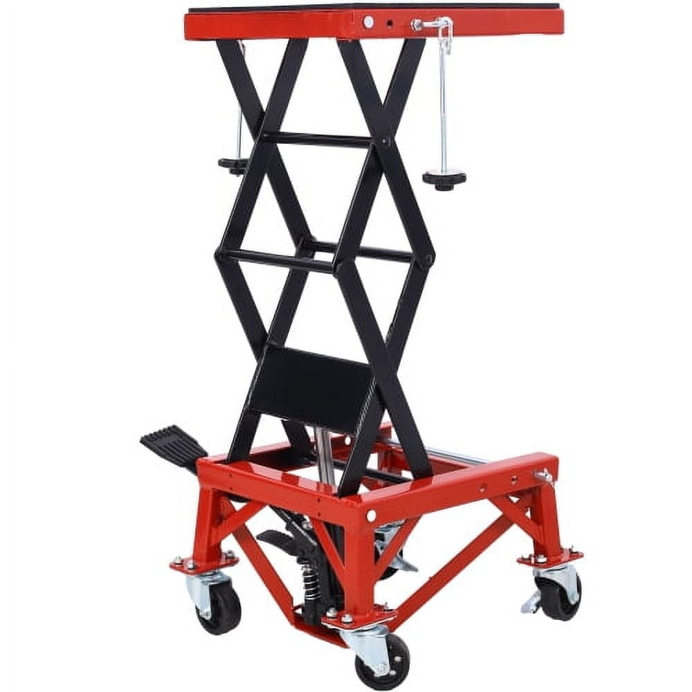 300 Lbs Hydraulic Motorcycle Scissor Jack Lift, Foot Step Wheels for ...