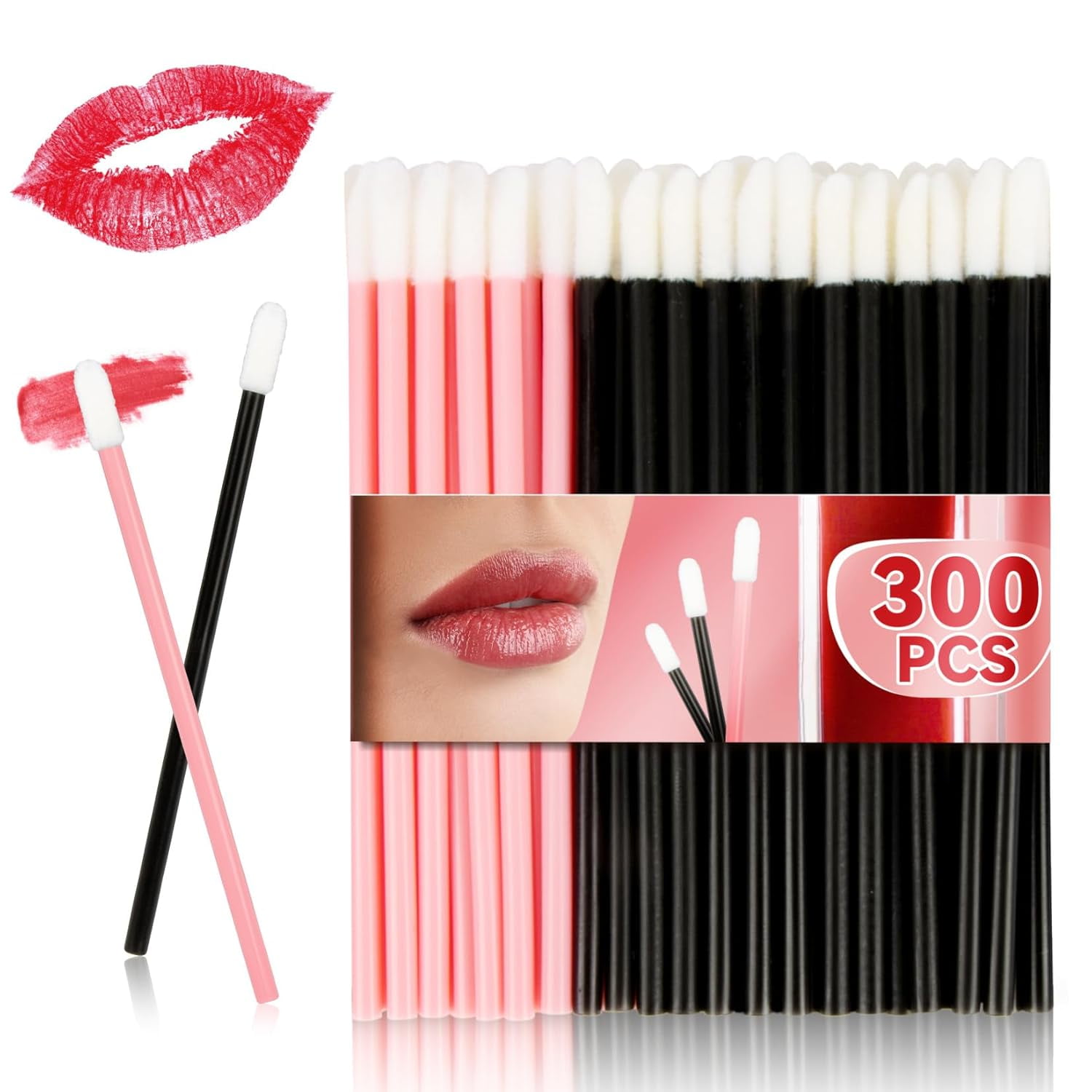 300 Lip Applicators Brush Disposable - Lip Gloss Applicators Brushes ...