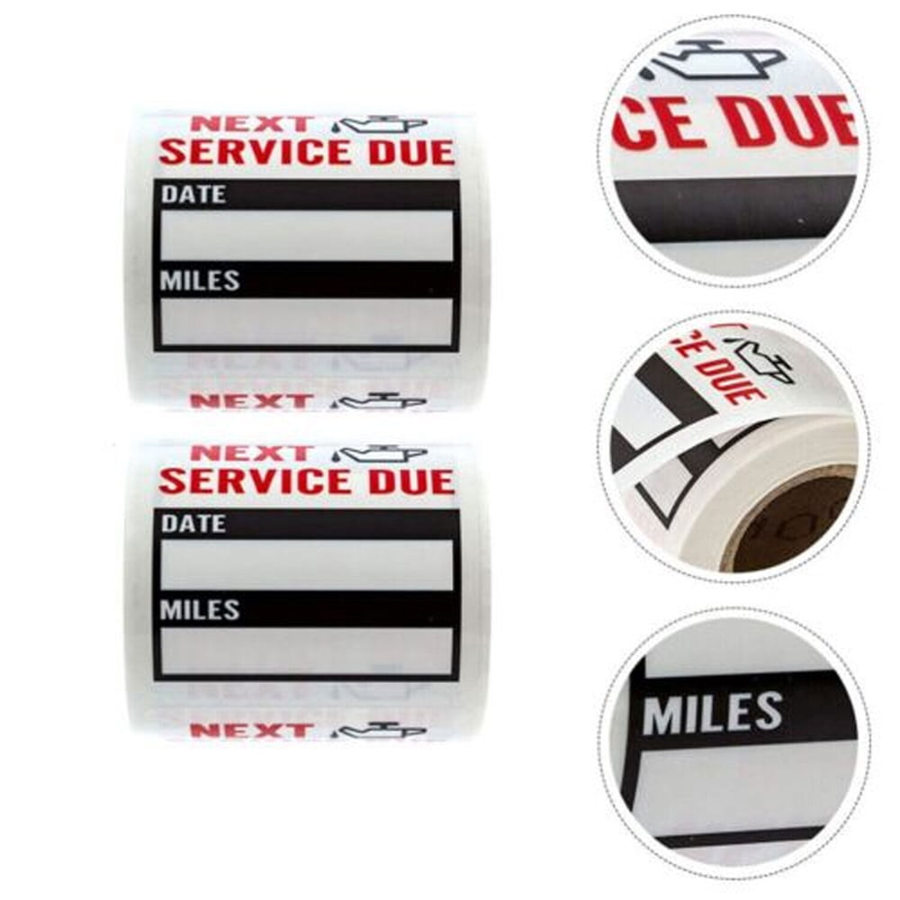 300 Oil Change Service Reminder Stickers Window Lite Sticker Pack 2 x 2 ...