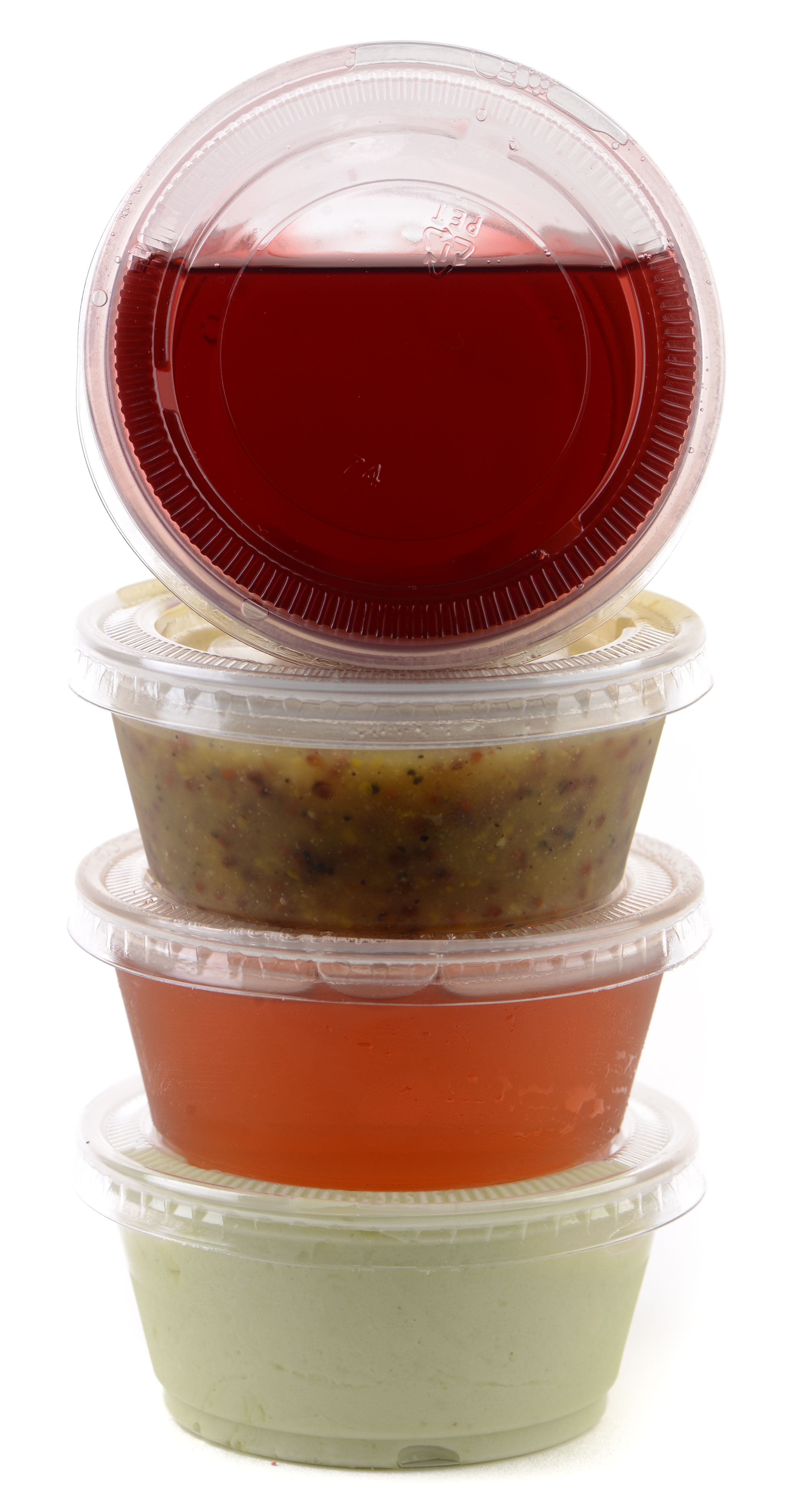 [300 PACK] 3.25 Ounce Clear Plastic Disposable Portion Cups with Lids ...