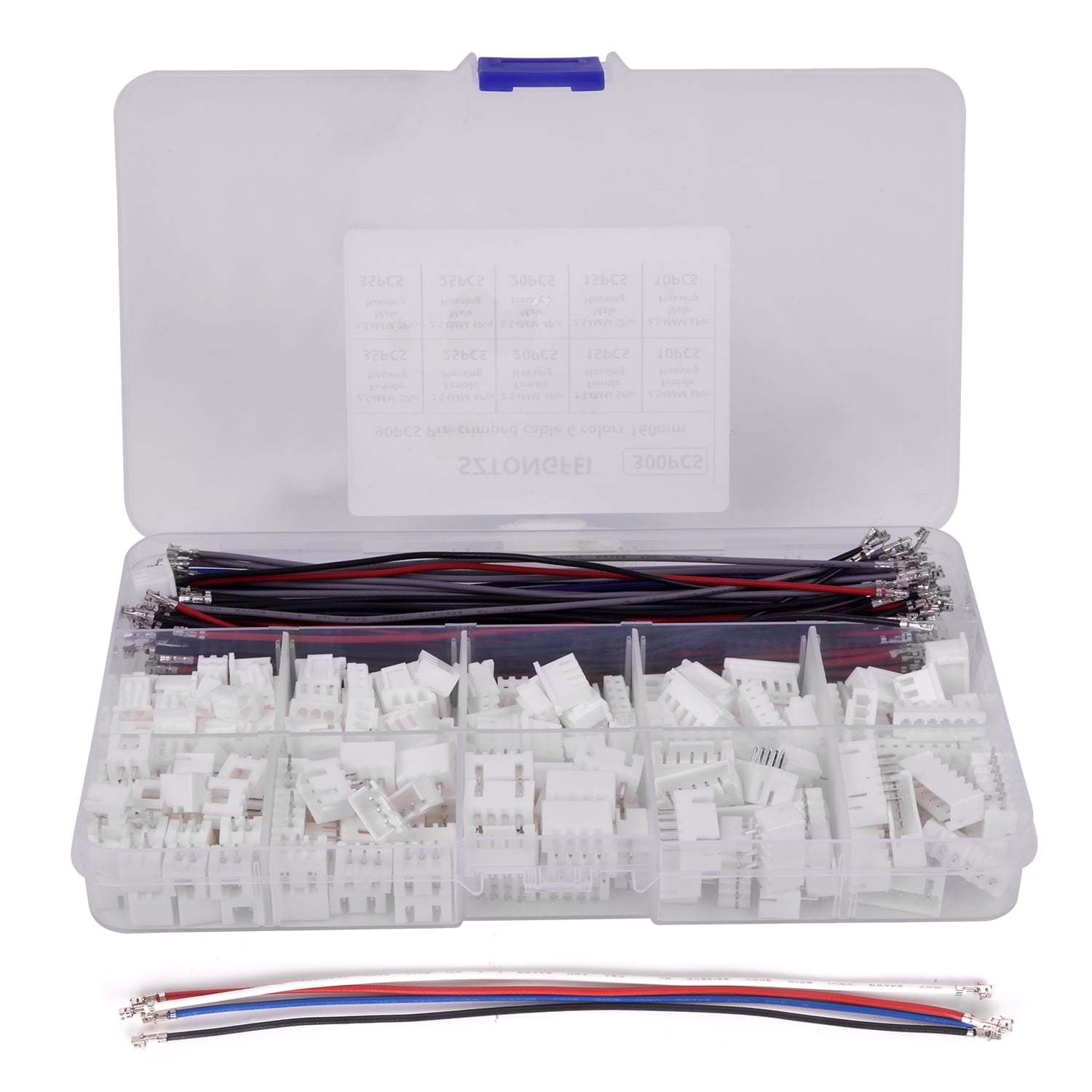 300 PCS 2.54mm XH Connector Socket Kit with pre-Crimped Cable Wire 2/3 ...