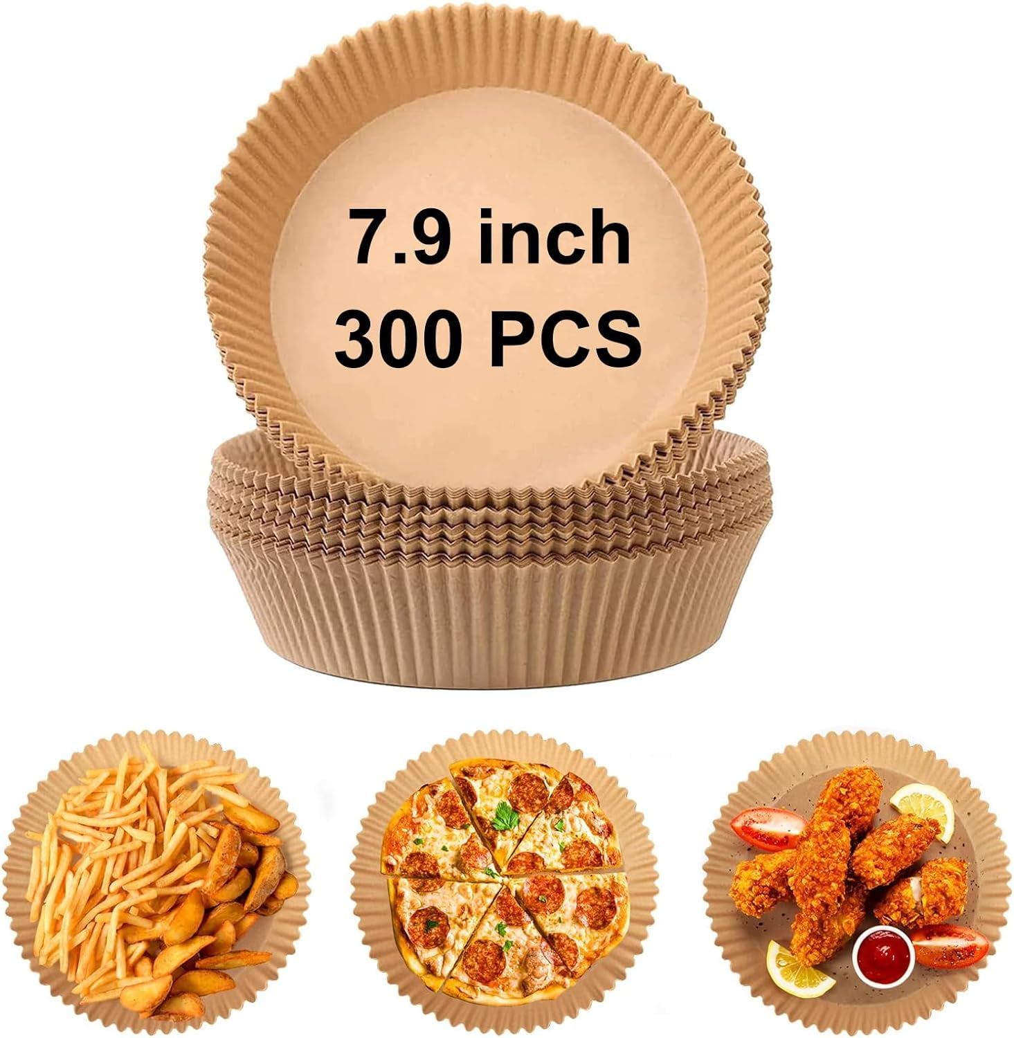 300 PCS 7.9 Inch Round Air Fryer Baking Paper Liners, Non-Stick ...