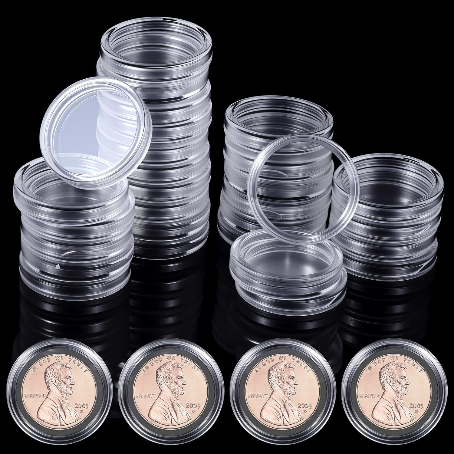 300 PCS Airtight Coin Capsules - 20mm Clear Plastic Coin Holders for ...