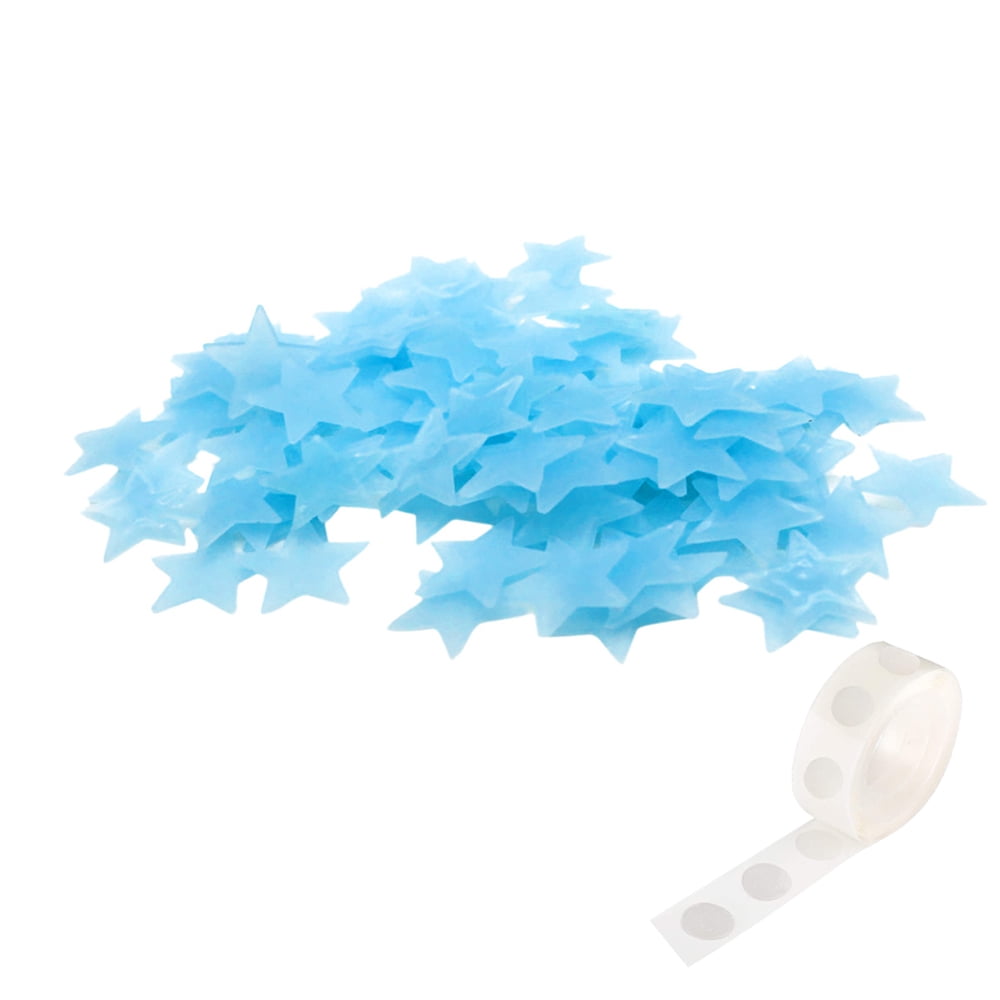 300 PCS Blue Glow in The Dark Luminous Stars Noctilucent Plastic Wall ...