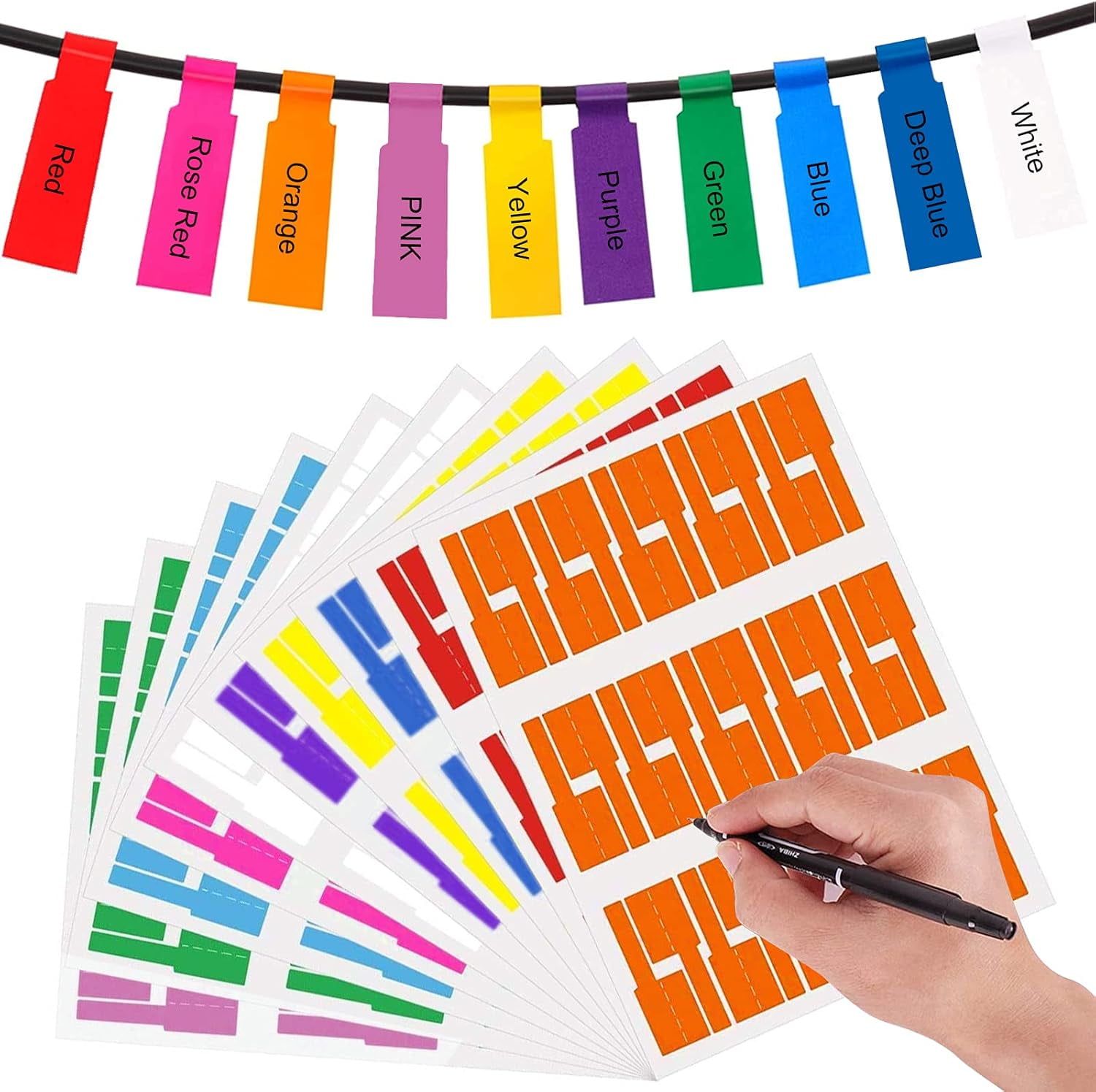 300 PCS Cable Labels Wire Labels Label Stickers Wire Labels Cord Labels ...