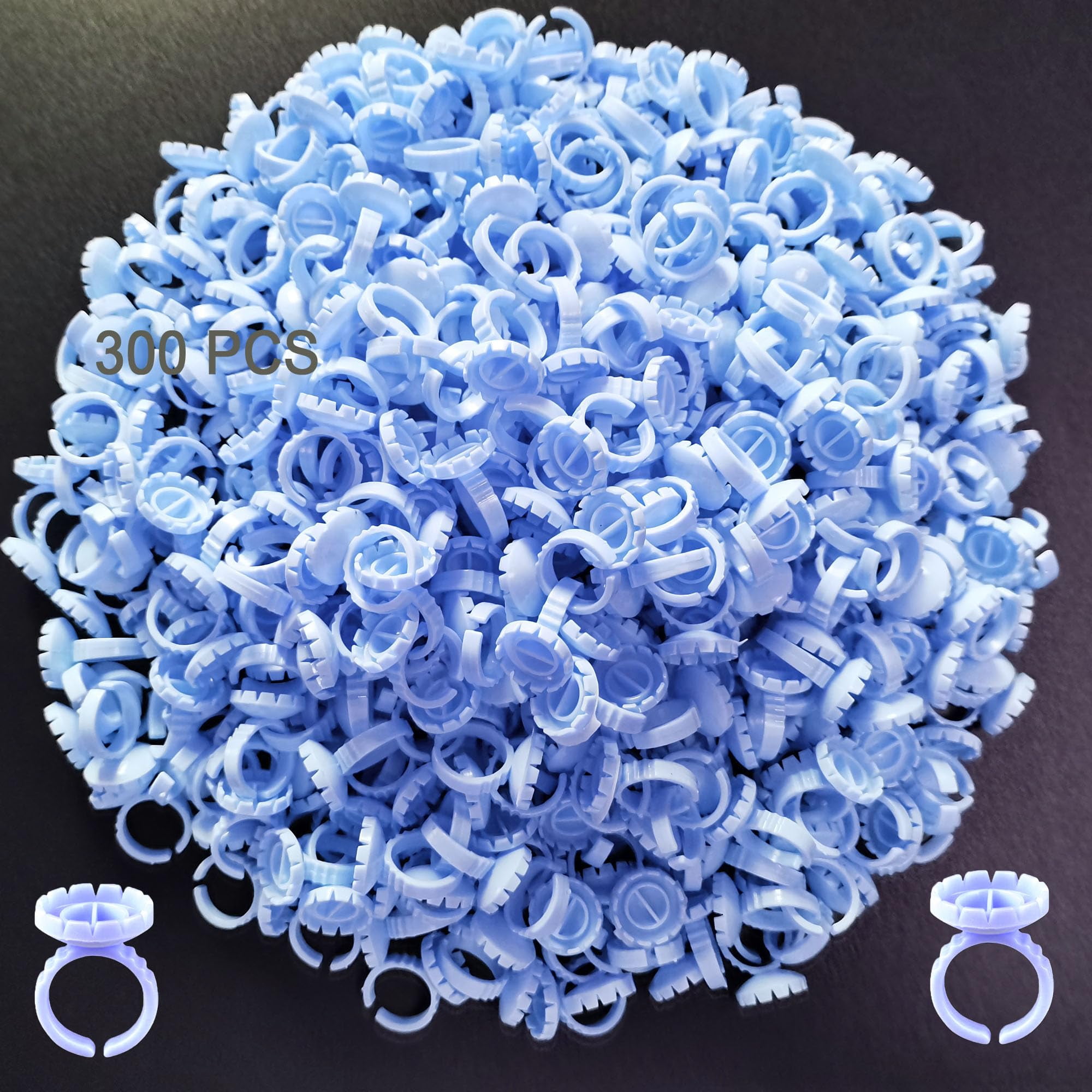 300 PCS Glue Rings IFF17 for Eyelash Extension, Glue Rings Eyelash Glue Holders, Disposable Glue ...