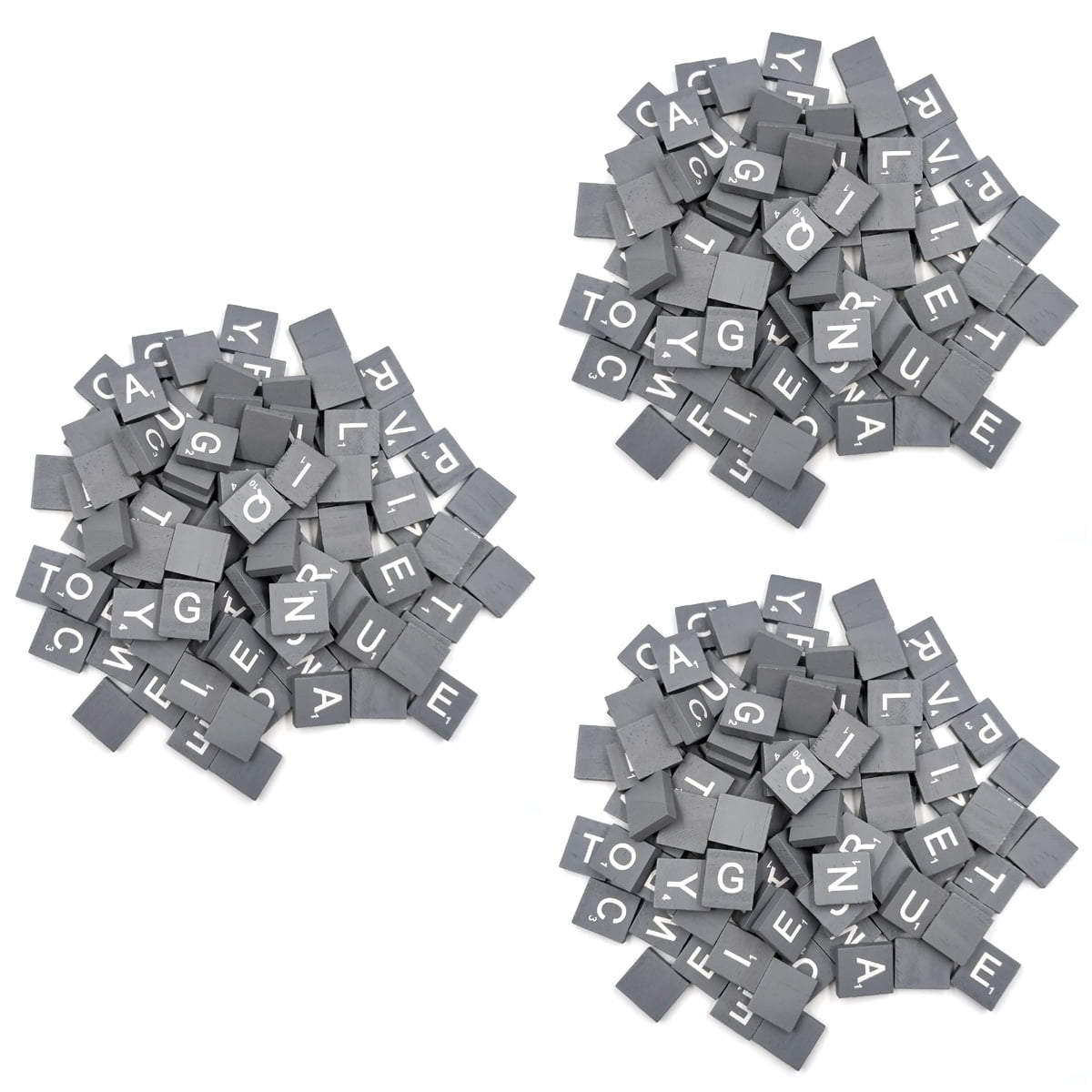 300 PCS Grey Natural Wood Chips DIY 26 English Letters Words Alphabet ...