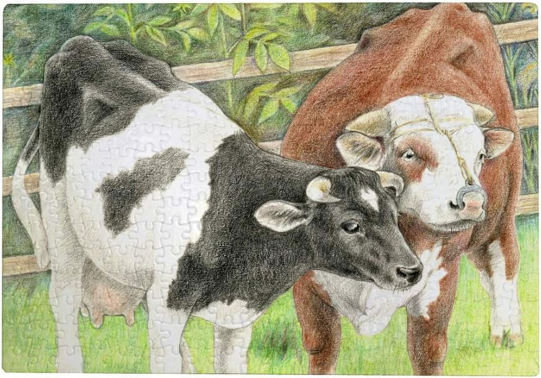 300 PCS Jigsaw Puzzles Artwork Gift for Adults Teens, 10.6"x 15.5" Cow ...