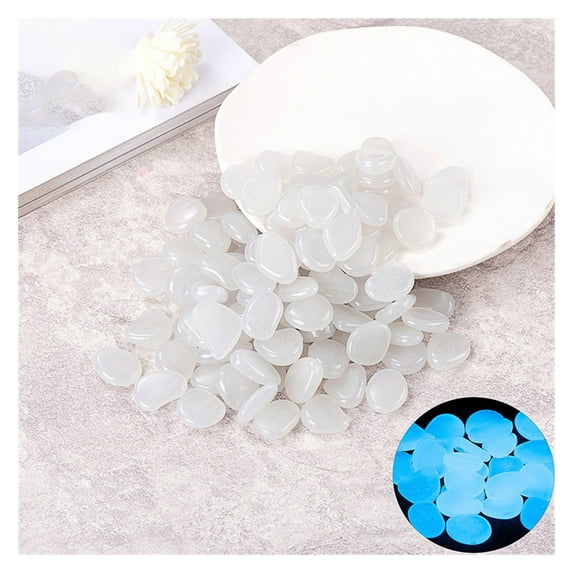 300 PCS Luminous Stones, Glow Stones Blue Pebbles Glow in the Dark ...