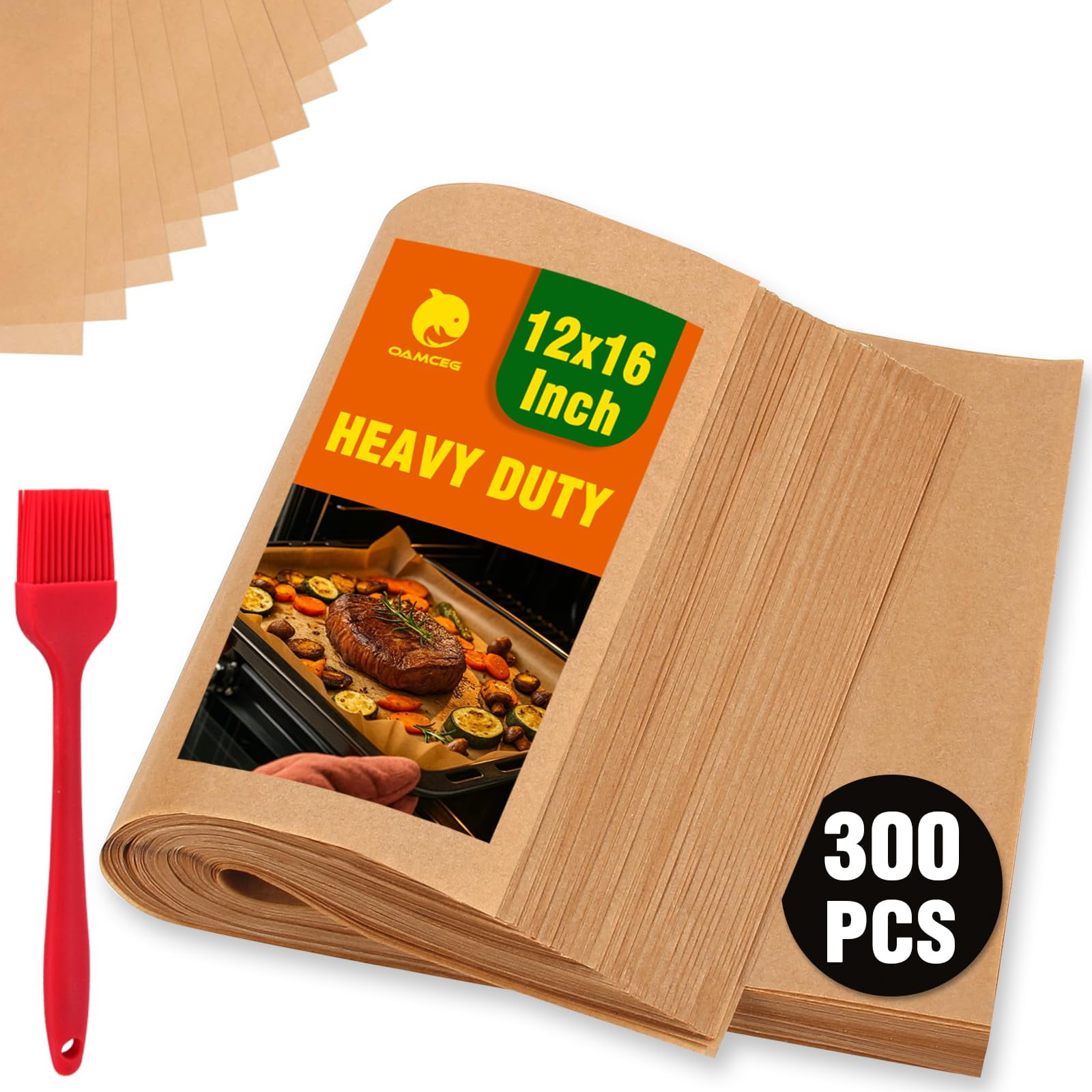 300 PCS Parchment Paper Sheets - OAMCEG 12x16 Inch No Chemical Non ...
