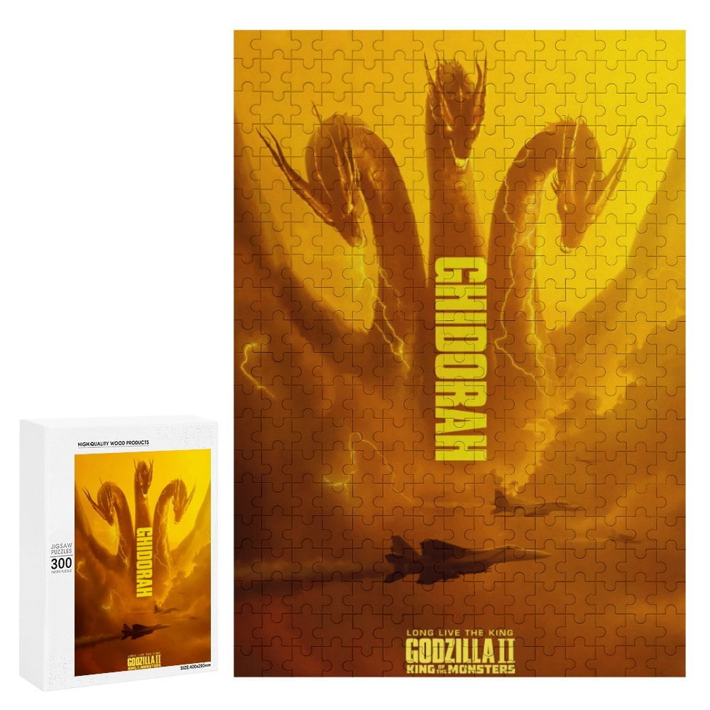 300 PCS Wooden Jigsaw Puzzles for Kids And Adults, 3D Visual Godzilla ...