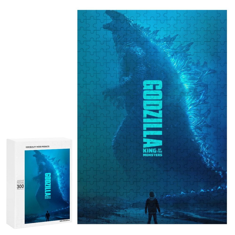 300 PCS Wooden Jigsaw Puzzles for Kids And Adults, 3D Visual Godzilla ...