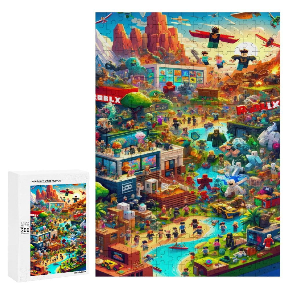 300 PCS Wooden Jigsaw Puzzles for Kids And Adults, 3D Visual Roblox ...