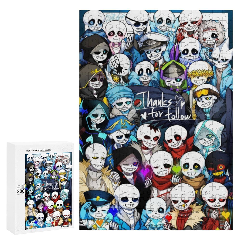 300 PCS Wooden Jigsaw Puzzles for Kids And Adults, 3D Visual Undertale ...