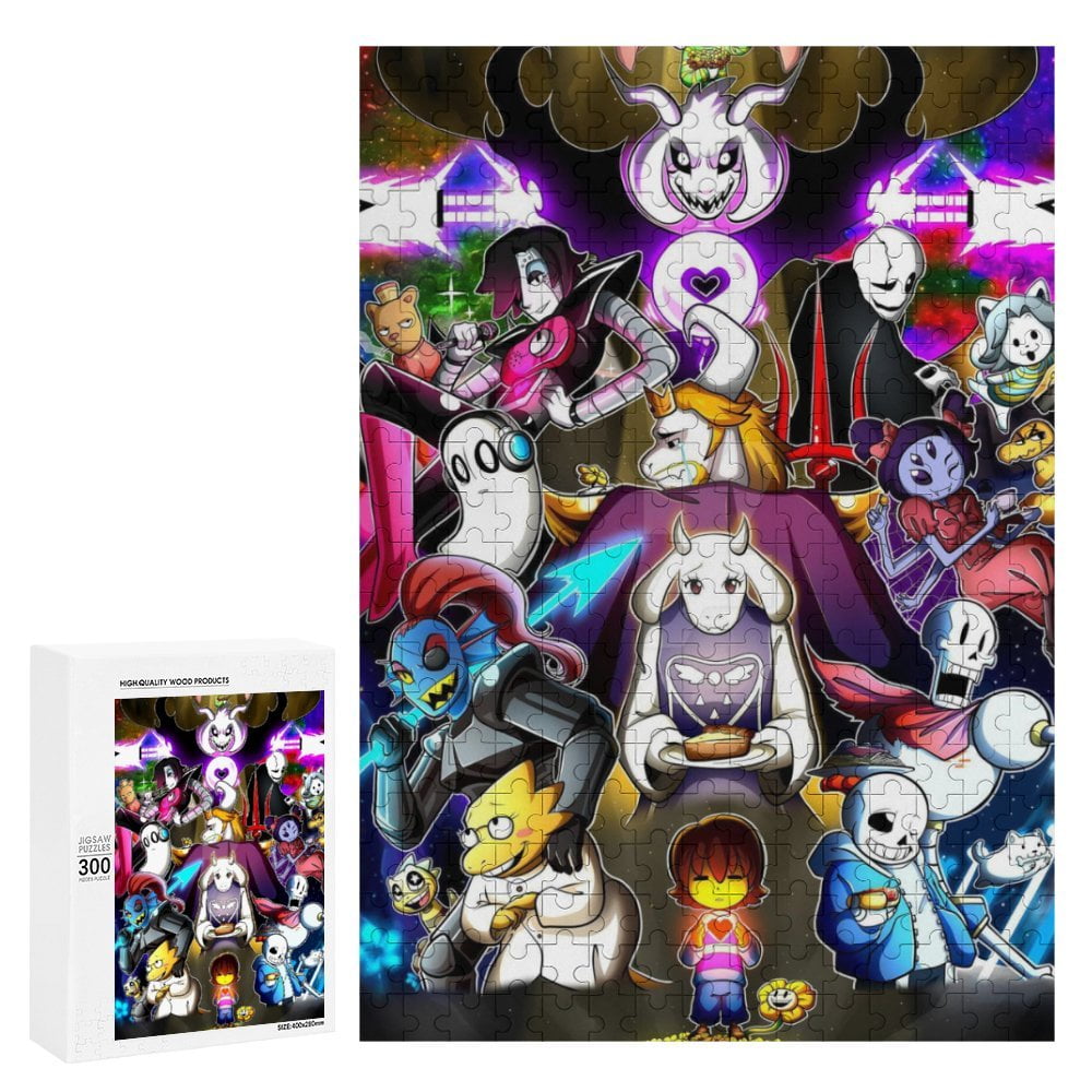 300 PCS Wooden Jigsaw Puzzles for Kids And Adults, 3D Visual Undertale ...