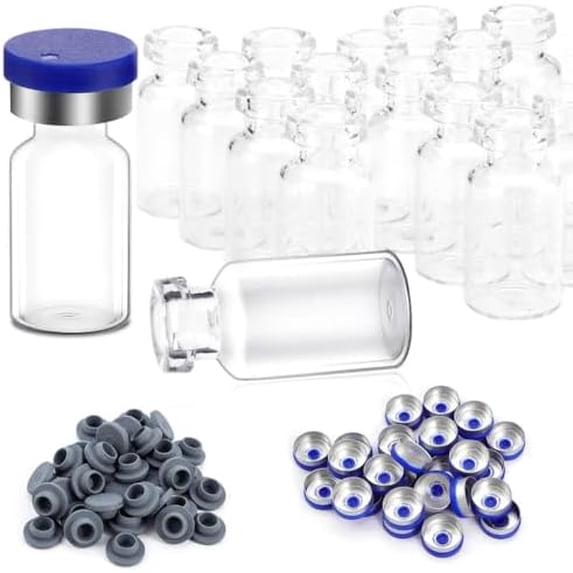 300 Pack 10ml Clear Glass Vials,With Screw Cap Reagent Media Bottle ...