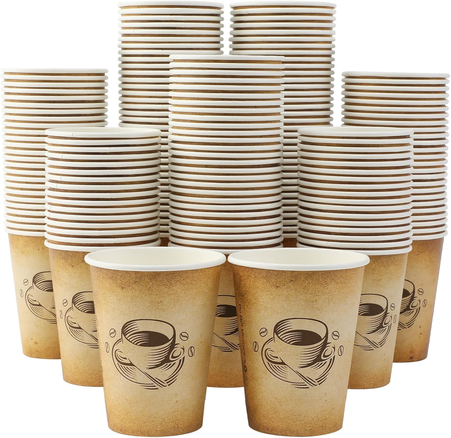 300 Pack 12oz Paper Coffee Cups, Hot/Cold Beverage 12oz Disposable ...