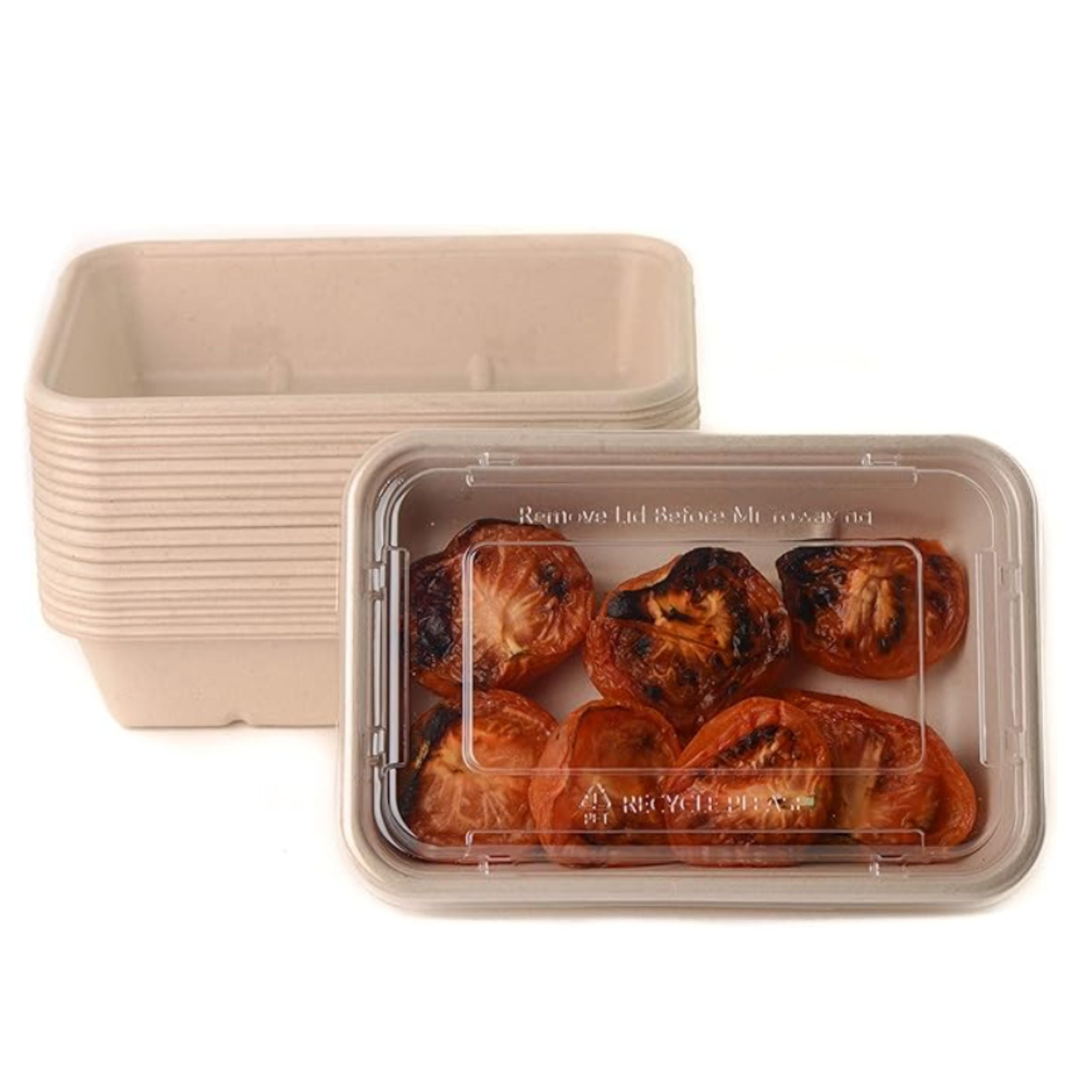 [300 Pack] 29oz Compostable Eco Friendly Container Trays with Lids ...