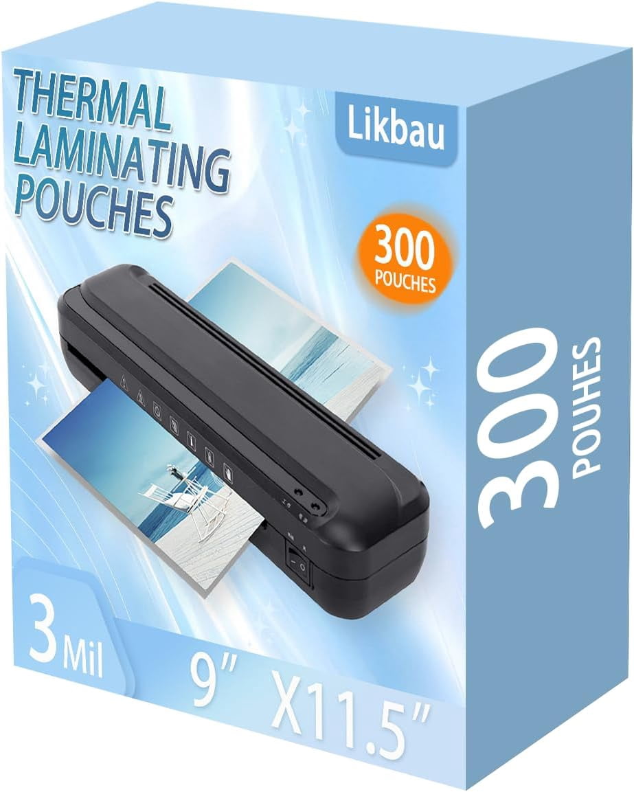300 Pack 3 Mil Clear rmal Laminating Pouches 9x11.5, Fits 8.5x11 Letter ...