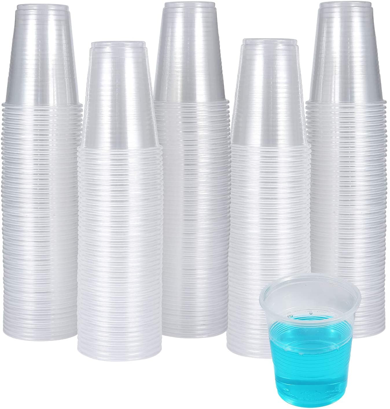 300 Pack 3 OZ Clear Plastic Cups,Disposable Bathroom Mouthwash Cups ...
