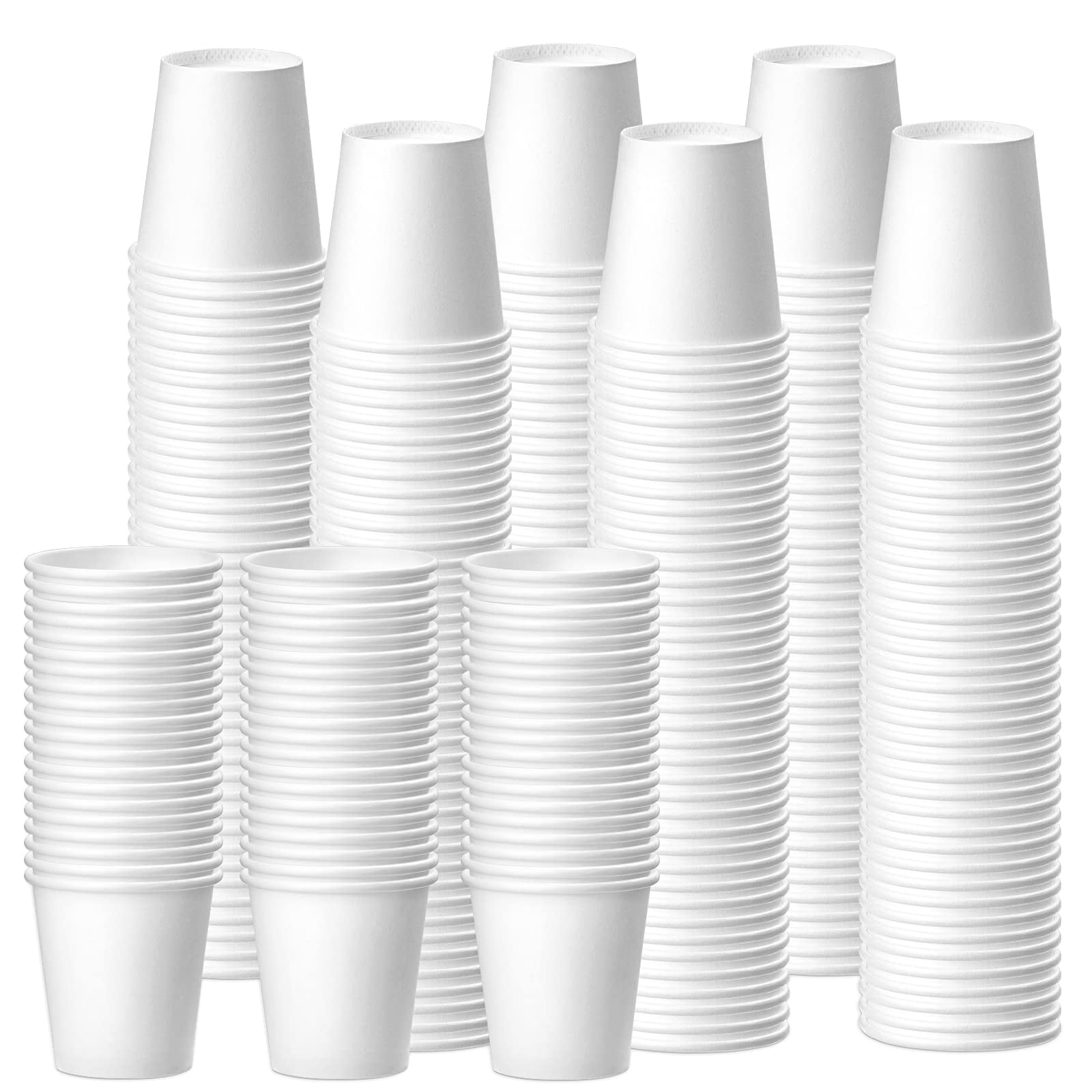 300 Pack 3 oz Disposable White Paper Cups, Small Bathroom Mouthwash ...