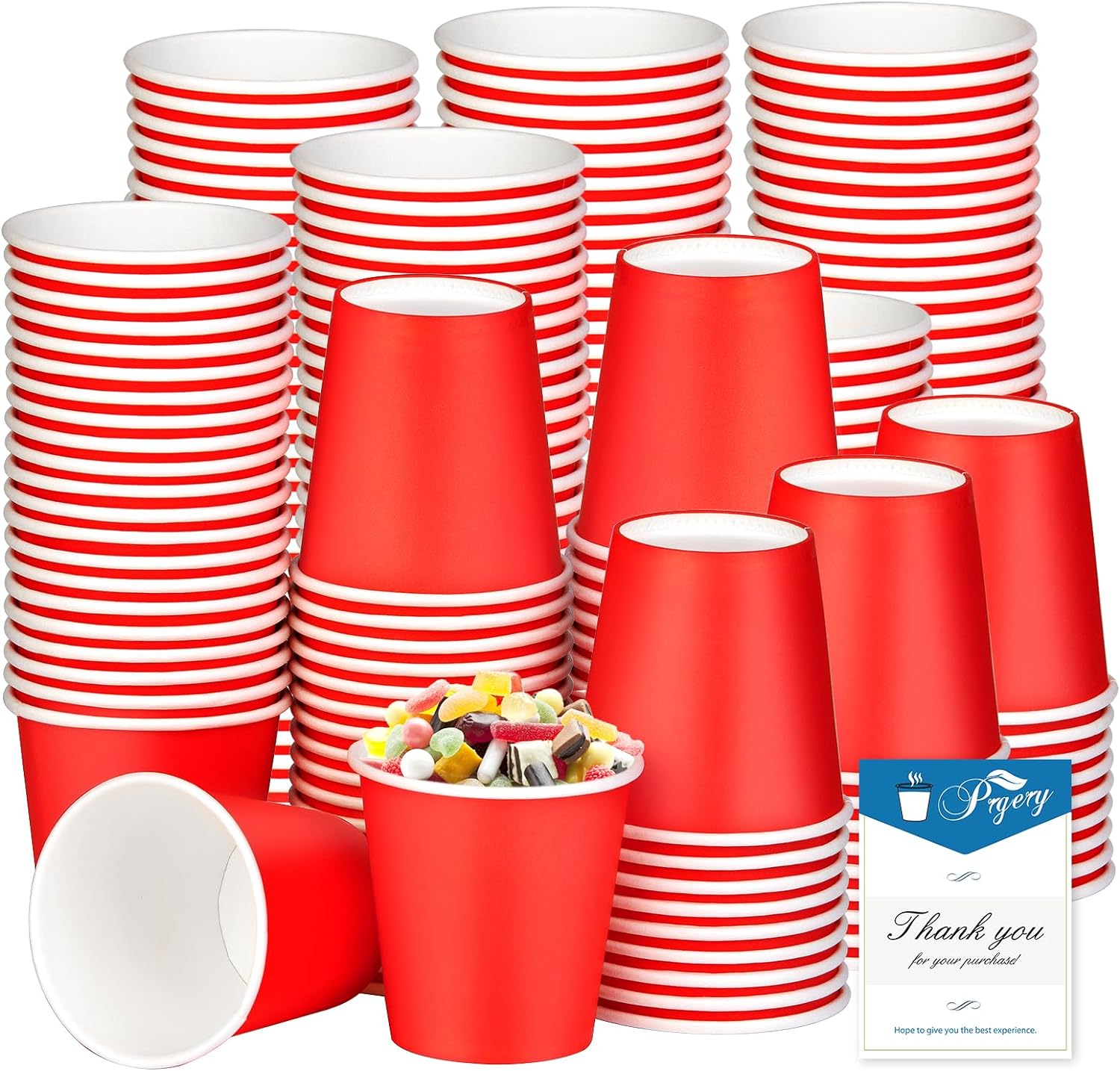 300 Pack 3oz Red Paper Cups,Mouthwash Cups, Disposable Bathroom Cups ...