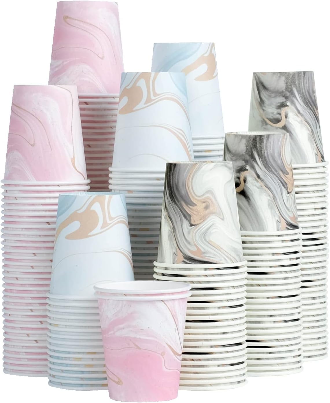 300 Pack 5 oz Paper Cups, Disposable Bathroom Cups, Colorful Mouthwash ...