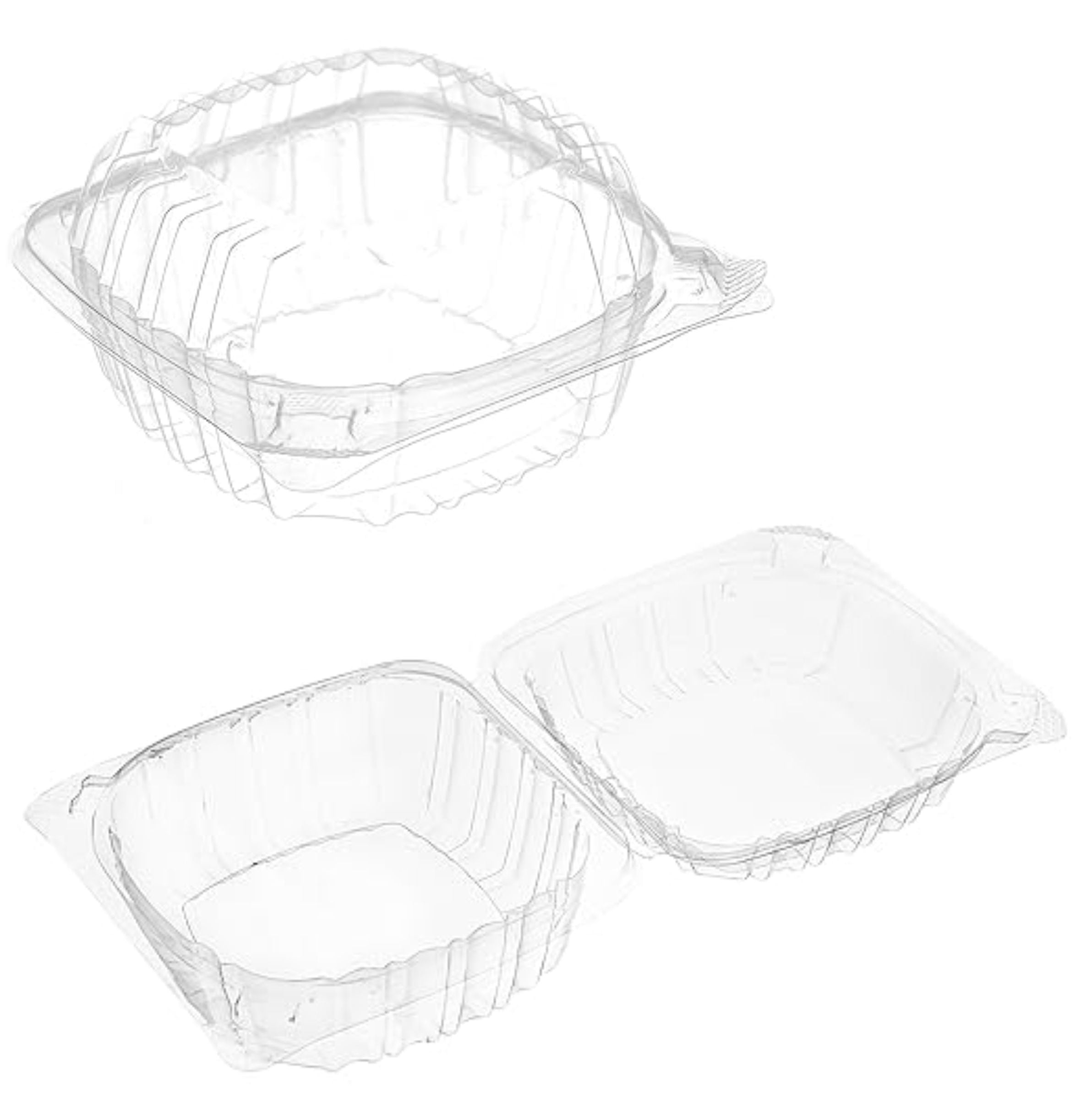 [300 Pack] 6x6 Clear Plastic Clam Shell Take Out Food Container - Take ...