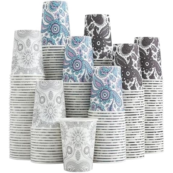 [300 Pack 8 OZ Paper Cups, Disposable Coffee Cups 8 oz Hot/Cold ...