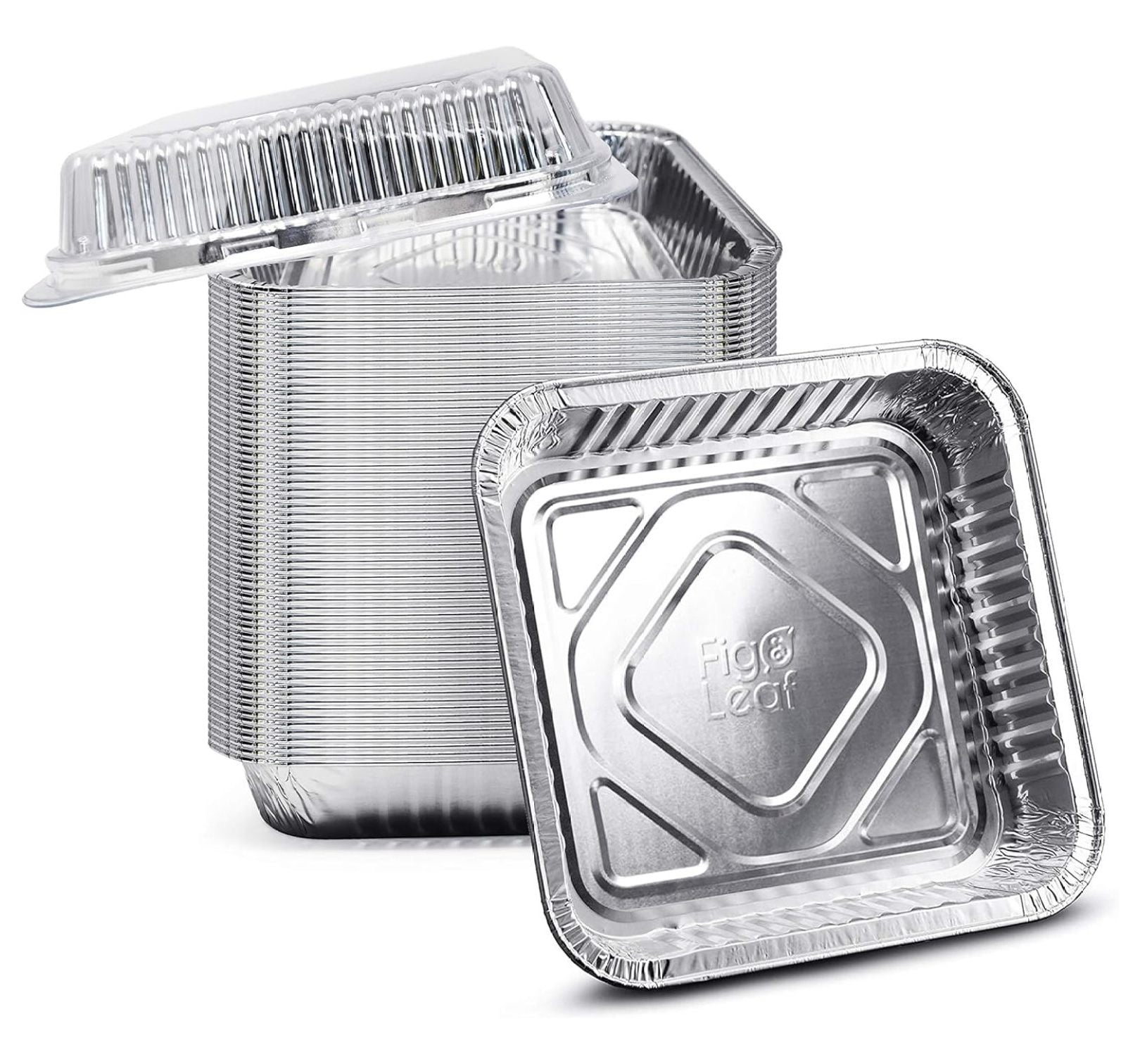 (300 Pack) 8” x 8” Square Baking Cake Pans with Plastic Dome Lids ...