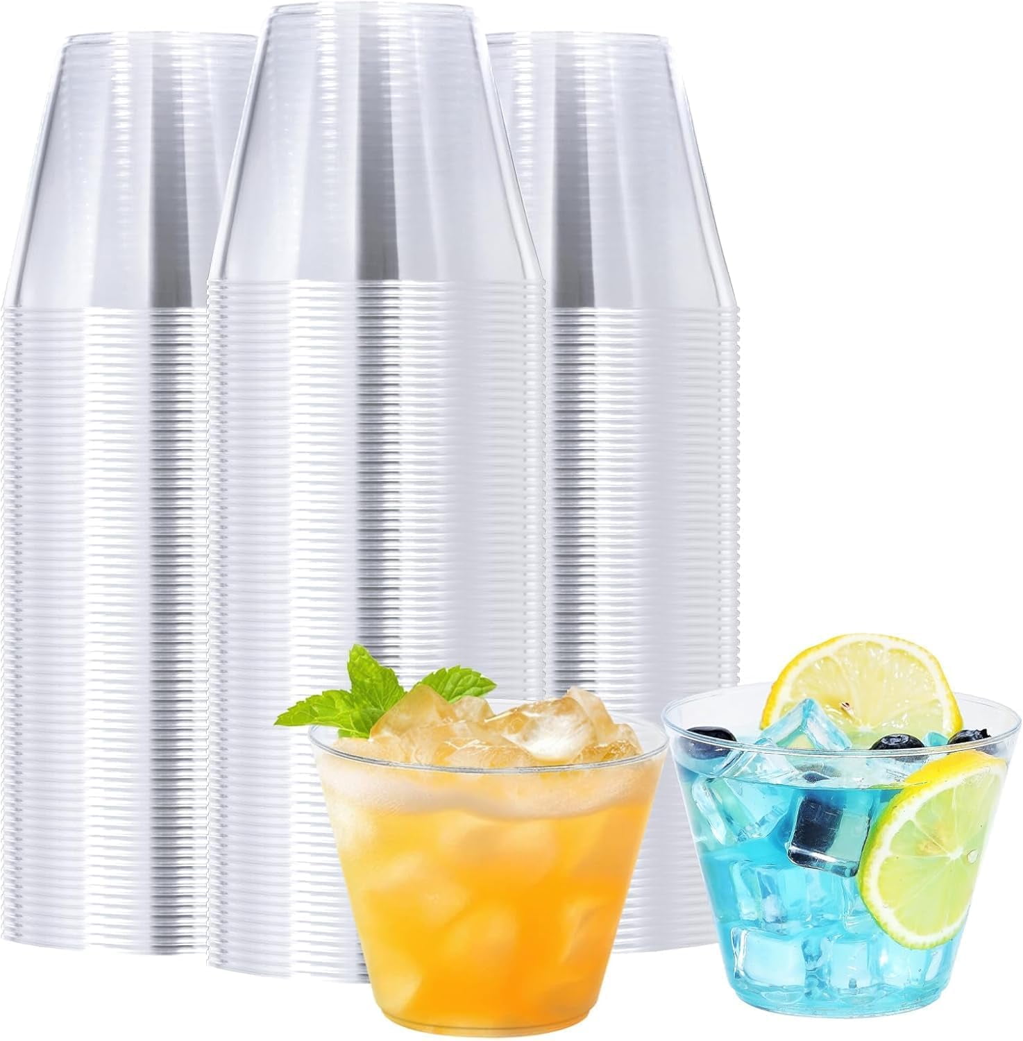 300 Pack 9 oz Clear Disposable Plastic Cups, Clear Plastic Cups ...