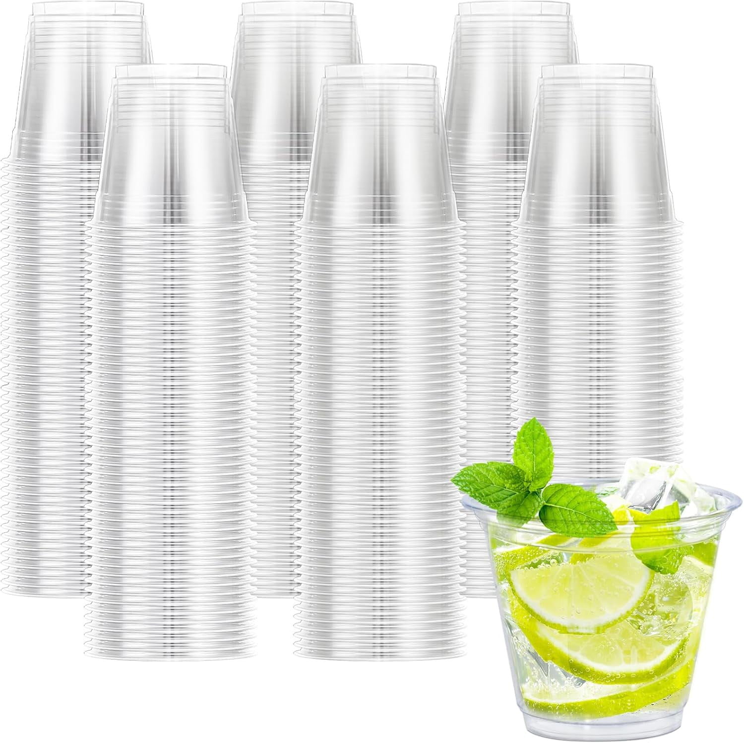 300 Pack 9 oz Clear Plastic Cups for Cold Drinks – Break Resistant ...