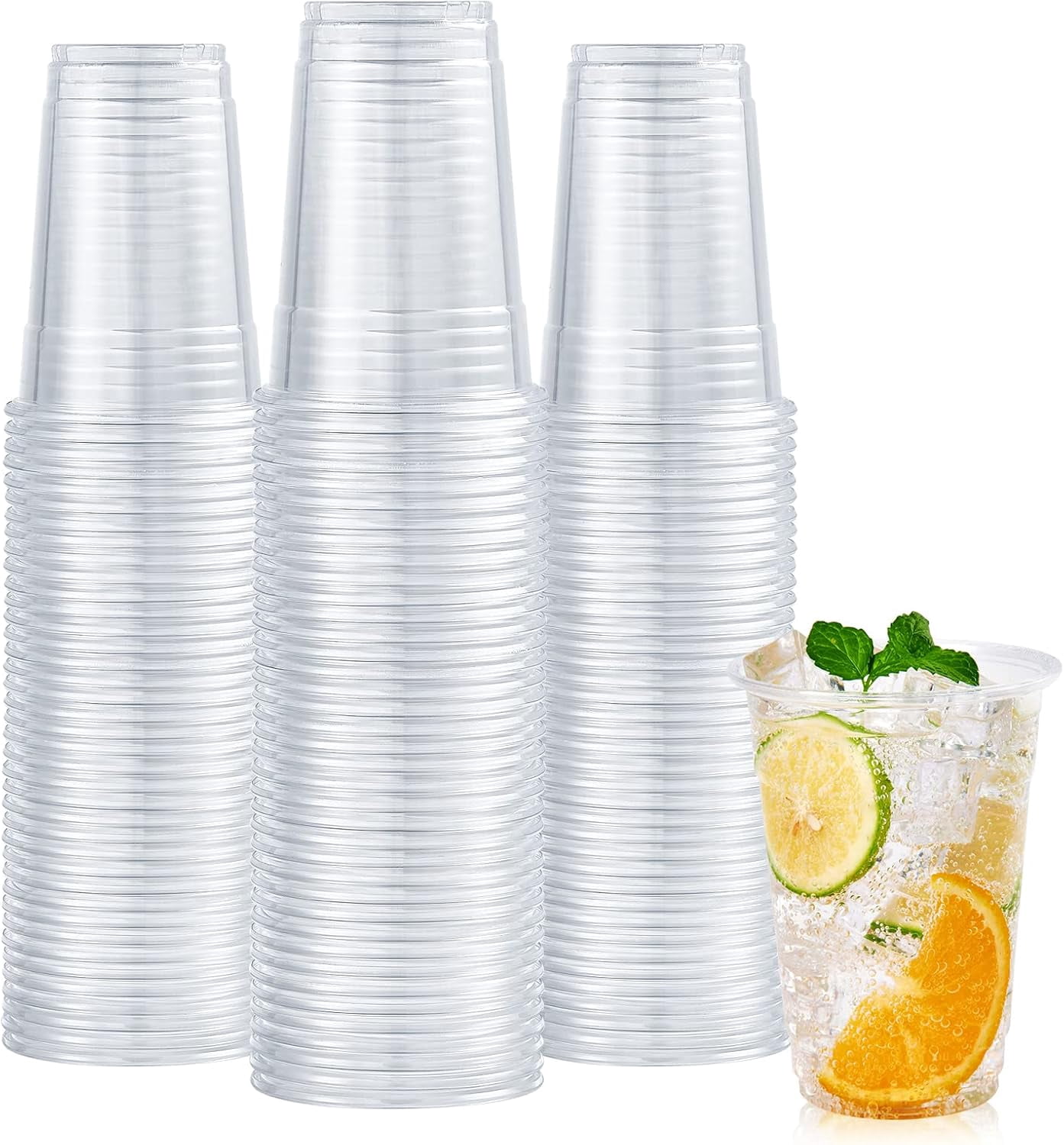300 Pack 9oz Clear Disposable Plastic Cups PET Party Cups for Juice ...